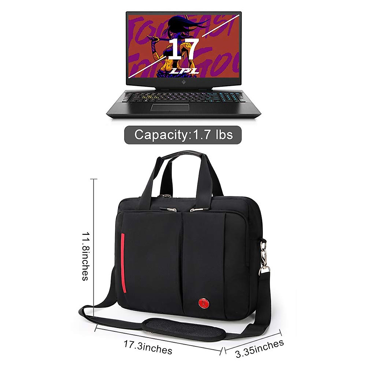 Omnpak 16-17 inch Laptop Bag, Laptop Briefcase with Combination Lock, Anti Theft Business Office Bag,Satchel Bags for Men,Water-Repellent Gaming Computer Bag for Women Locking Notary Bag, Hippa Bag