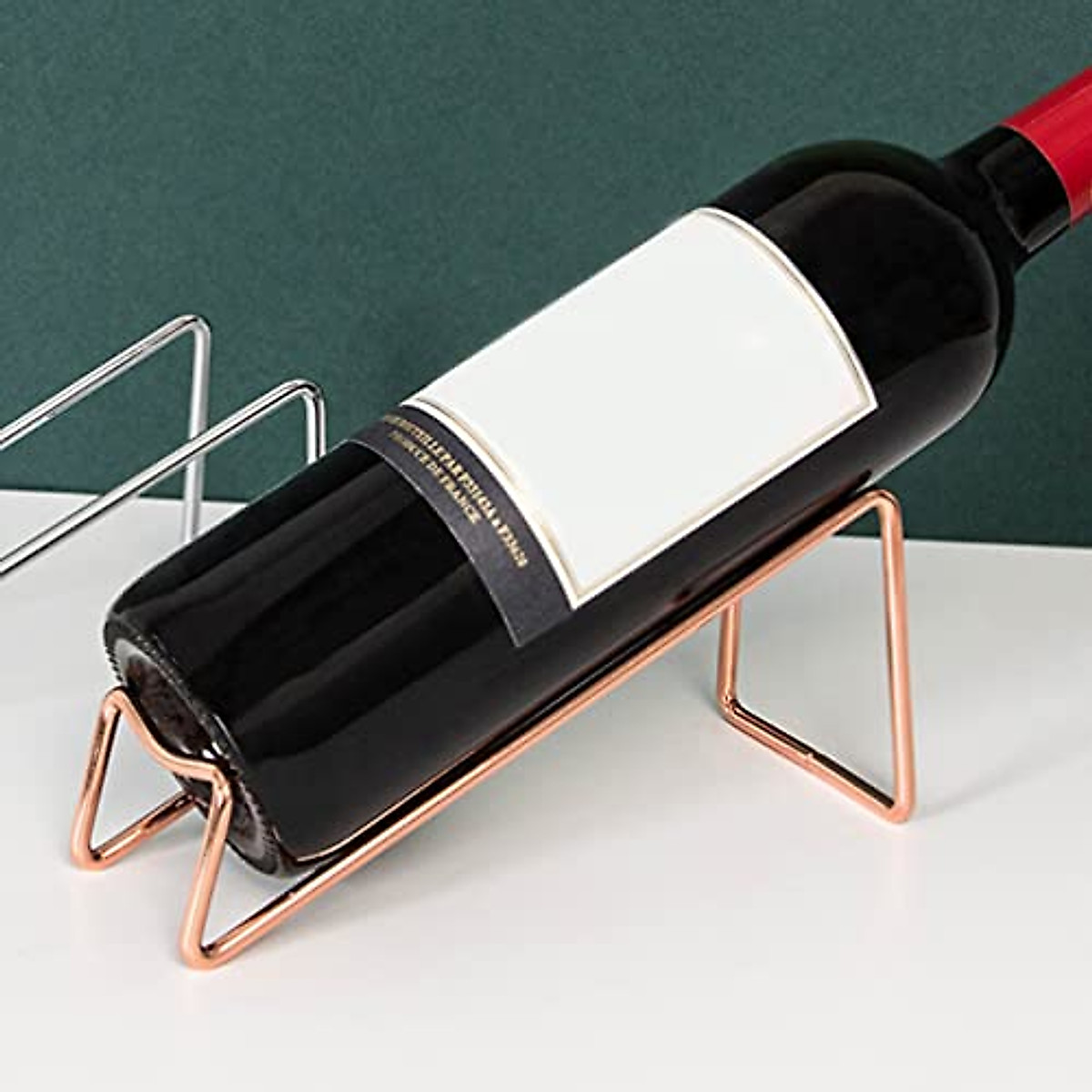 Ipetboom 2pcs Wine Stand Wine Bottle Rack Stand Storage Wine Display Rack Stylish Wine Bottle Organizer Desktop Stand Wine Bottle Display Holder Iron Wire Rack 3l