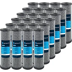 SpiroPure SP-C1 10x2.5 5 Micron Dual Purpose Sediment and Carbon Water Filter Cartridge C1 155002-43 D-10A (Case of 24)