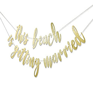 Bachelorette Banner - This beach is getting married banner, Beach Bachelorette banner，beach bachelorette banner, tropical bach, final flamingle, Beach bach