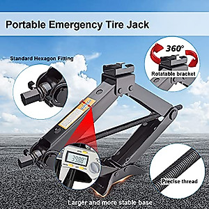 AUTOINS Scissor Jack Set- 3 Ton (6614 lbs) Car Jack Kit Auto - Smart Mechanism with Hand Crank/Wrench/Lug Wrench Thickened Base for Car SUV MPV
