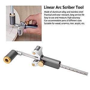 Marking Gauge Wheel Marking Gauge Draw Circle Linear Arc Scriber Tool Dual-Purpose Sliding Mark Scraper for Wood Iron Metal