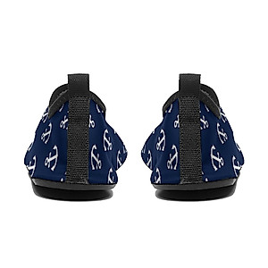 Water Shoes for Women and Men Quick-Dry Aqua Socks Swim Beach Womens Mens Navy Nautical Anchor Shoes for Outdoor Surfing Yoga Exercise