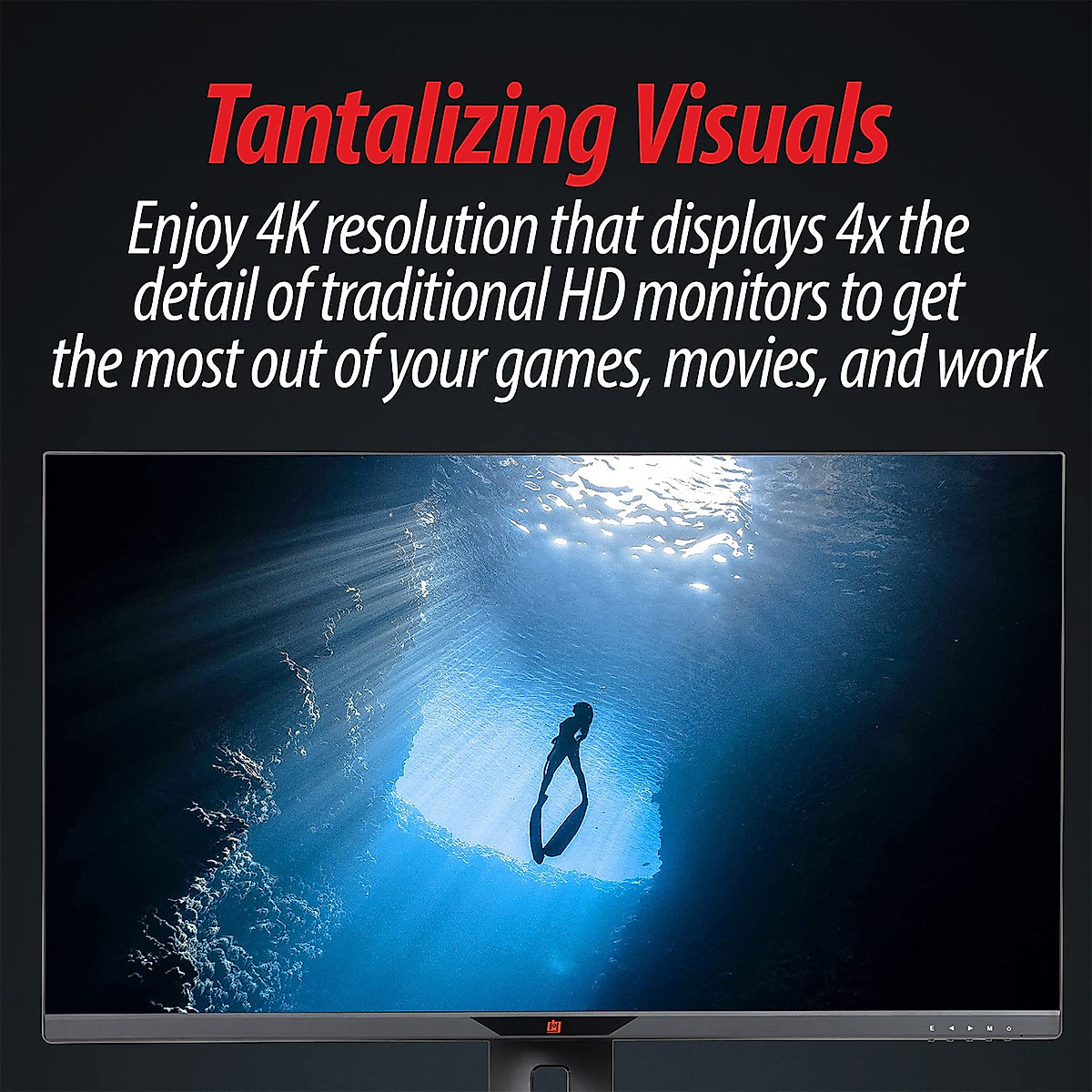 Deco Gear 28" 4K Ultrawide IPS Monitor, Crisp 3840x2160 Resolution, 60Hz Refresh Rate, 4ms with OD, Over 1 Billion Colors, 100% sRGB Color Accuracy, 16:9 - (Renewed)