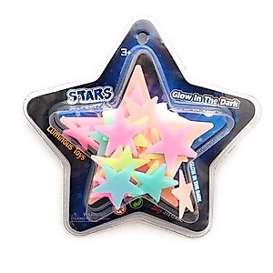 GLOPROZ Colorful Glow in The Dark Ceiling Stars for Kids and Toddlers Bedroom Decor, Stick-on Glowing Wall or Cieling Decals -Removable Adhesive Stickers for Baby Nursery Room Decoration