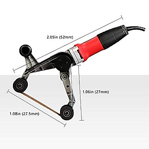 SPTA 110V 800W Professional Stainless Steel Pipe Tube Polisher Sander with Alumina Oxide Sanding Belt, Silicon Carbide Wheel, Pole Burnishing Polisher Machine
