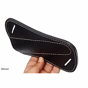 Ottoza Leather Knife Sheaths for Fixed Blade Knives, RIGHT HAND CROSS DRAW Knife Sheath, Leather Knife Sheath for Belt, Leather Knife Holster Belt Knife Holder, Pancake Knife Sheath for Belt No:336