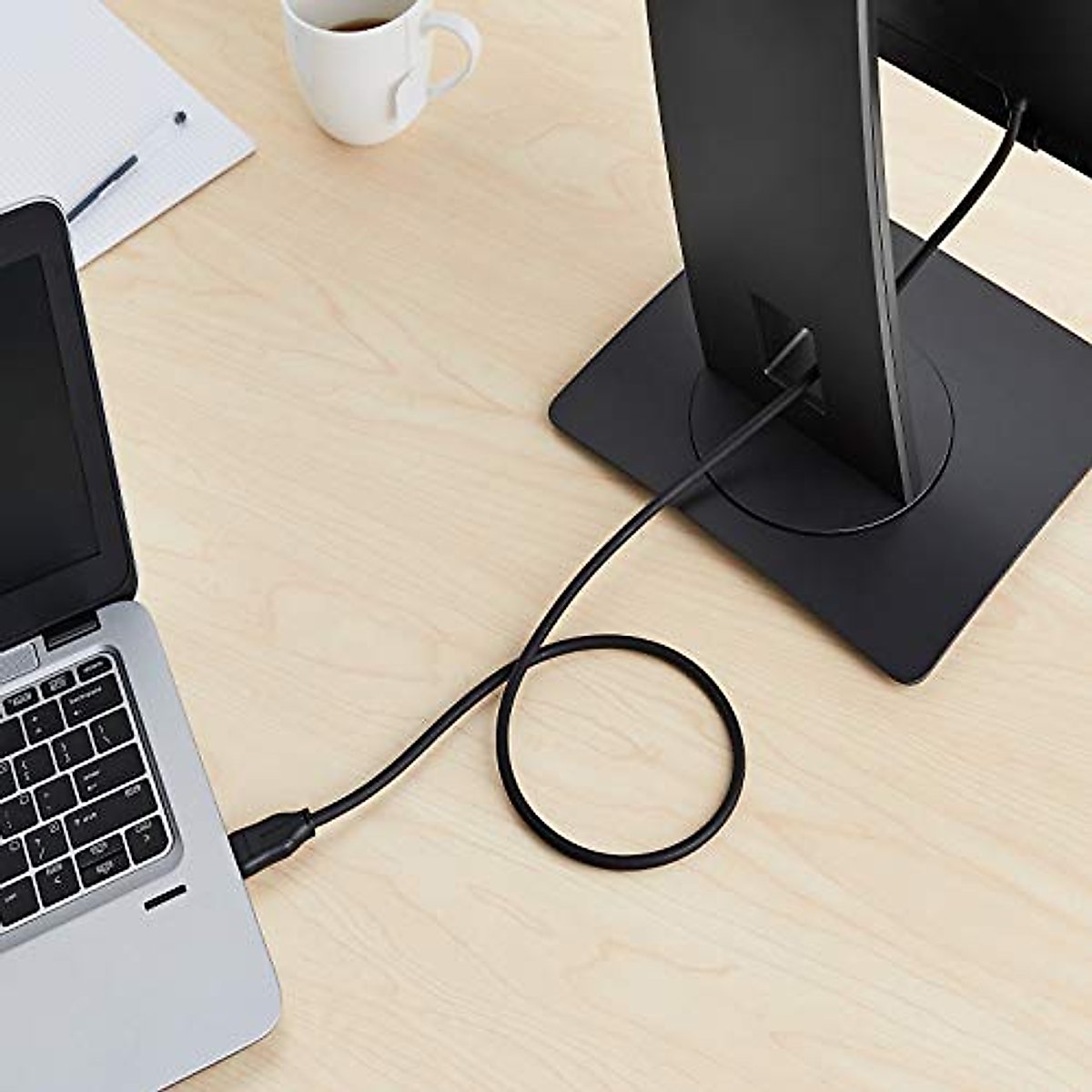 Amazon Basics 8K DisplayPort to DisplayPort 1.4 Cable with 4K@120Hz, 8K@60Hz Video Resolution and HDR Support - 3 Feet, Monitor