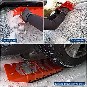 2Packs Heavy Duty Survival Shovel for Off Road,Camping,Beach,Digging Dirt, Sand, Mud & Snow，Winter Snowy Day Snow Shovel,Ice Scraper, Snow Ice Removal for SUV Truck Vehicle Car Window Windshield
