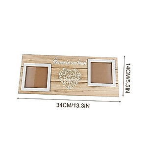 Abaodam 1 Set photo frame plant decor wood picture frames collage frame memories pictures holder Desktop grandparents picture frames Stainless steel white Tabletop Photo Holder wooden card