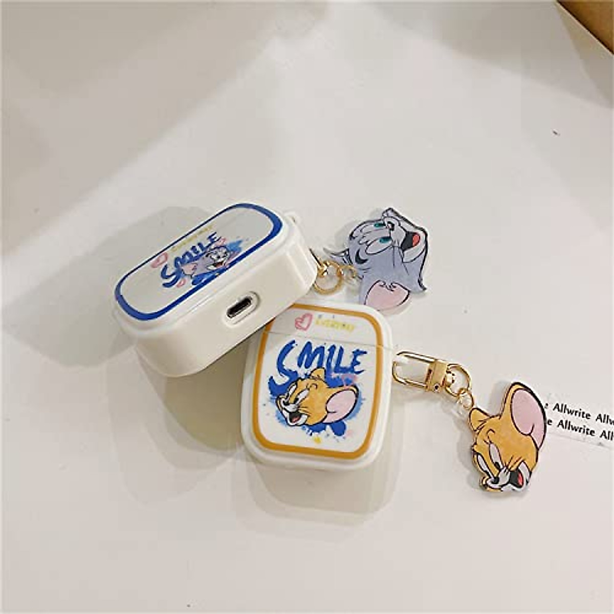MSnow Compatible with Airpods 3 IMD&TPU Case Cover for Airpods 3rd Generation with Keychain - Jerry