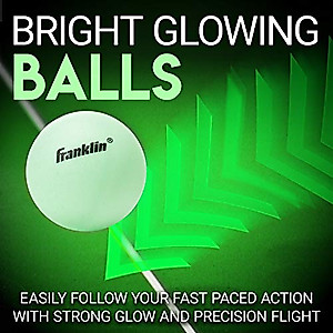 Franklin Sports LED Table Tennis Net and Glowing Paddles and Balls Oval, Black, One Size