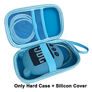JCHPINE Silicone Cover & Hard Case for JBL Clip 4 Portable Bluetooth Speaker, Water Resistant Speaker Accessory, Shockproof, Dustproof, Blue