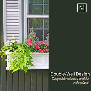 Mayne Fairfield 5-Foot Window Box – Self-Watering, Weather-Resistant Planter for Flowers – Durable Design for Outdoor Use, Perfect for Windows, Railings, or Fences
