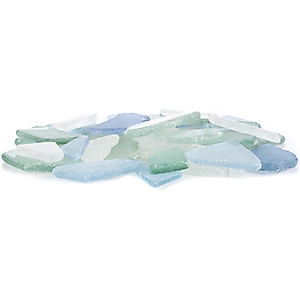 Sea Glass | 11oz Light Blue Olive & White Tumbled Sea Glass Decor | Bulk Seaglass Pieces for Beach Wedding Decor & Crafts | Plus Free Nautical eBook by Joseph Rains