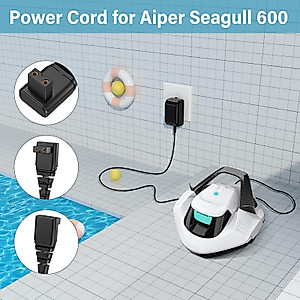 HIENADTOR 12.6V Charger for Aiper Seagull 600 SE 800 800B 1000 1500 P1111 HJ1103J AI-P1111-AMUS-A for AIPURY 1000 Power Cord Adapter for Aiper Smart Cordless Robotic Pool Cleaner Charging Plug Cable