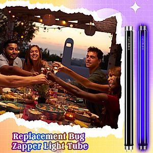 Qualirey 2 Pack Bug Zapper Replacement Bulbs, 13 Inch T8 10w Bug Zapper Bulb Black Bug Lights Mosquitos Bulb for 20w Electronic Bug Zapper Lamp Indoor Outdoor Home Office Kitchen Camping