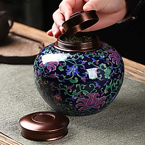 G’z Ceramics Tea Caddies Sugar Bowl Cereal Containers Storage Jars with Airtight Bamboo Lid for Food Storage Candy Cookie Buffet Coffee Oatmeal Tea Sugar Container