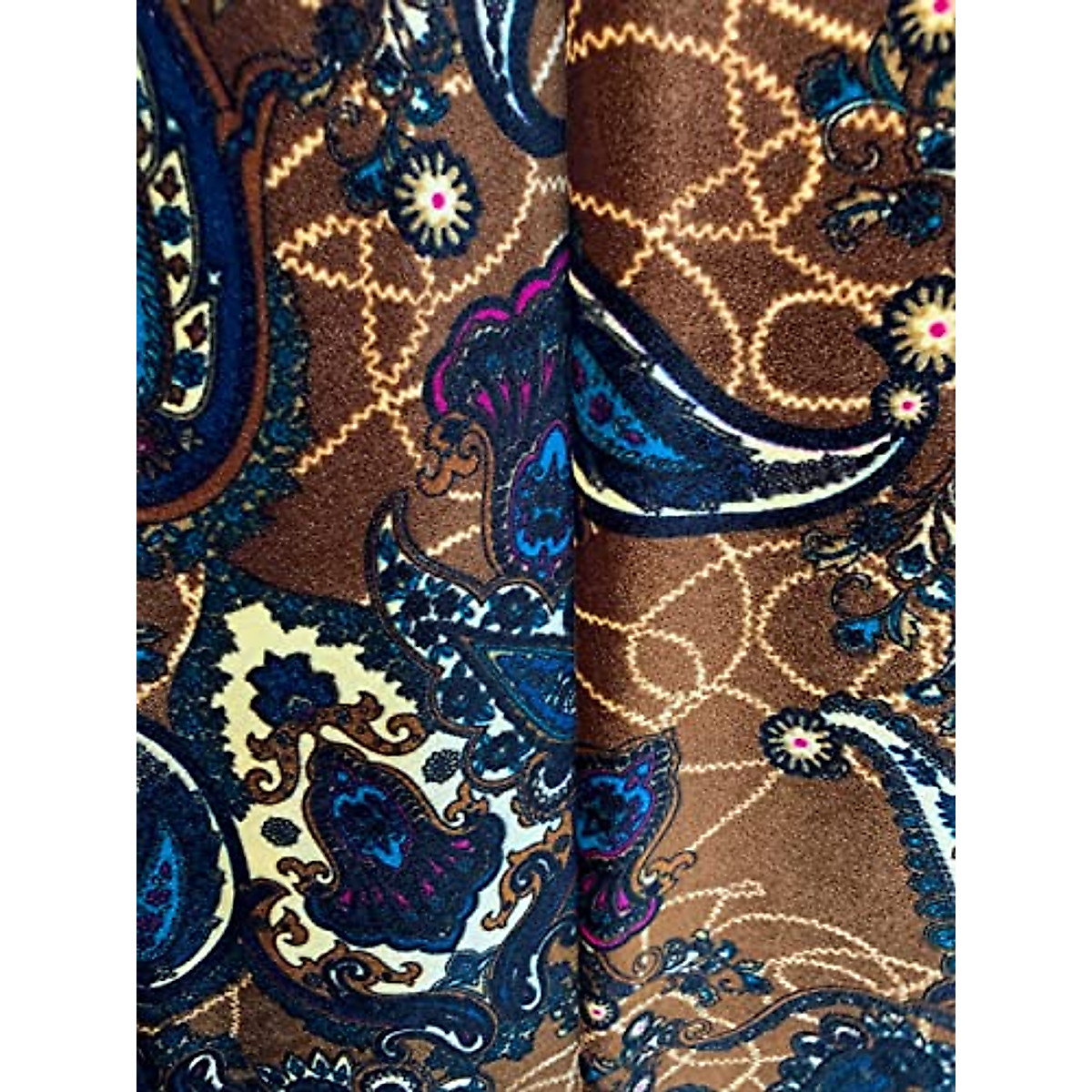 Sutton Paisley 4 Print on Polyester Stretch Velvet Fabric by The Yard for Bows, Head Wraps, Top Knots, Scrunchies, Clothes, Costumes, Crafts