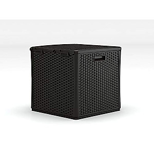 Suncast 60 Gallon Resin Outdoor Patio Storage Box, Java