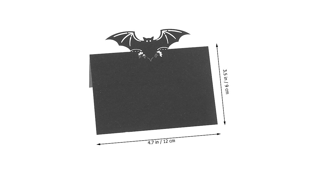 Gadpiparty 50pcs Halloween Bat Place Cards for Parties