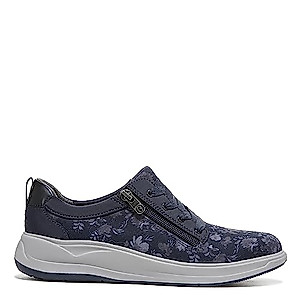 BZees Womens Tag Along Slip-On Sneaker Navy Floral 8.5 W