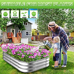 CODACE Raised Garden Bed Kit, 2Pcs Galvanized Raised Garden Beds Outdoor for Gardening, Metal Raised Planter Box for Vegetables Flowers Herb Fruits, Garden Planters with Ventilation Holes (4.27x3ft)