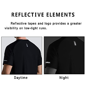 Men's Cooling Ice Silk Running Shirts Quick Dry Short Sleeve Athletic Gym T-Shirts UPF 50+ Outdoor Workout Tshirts Black