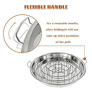 OLIGAI Rib Rack for Smoking and Grilling fit Large Big Green Egg,Rib Rack and Chicken Roaster for Kamado Joe,Circular Stainless Steel BBQ Rib Rings for 18 in and Bigger Charcoal Grill