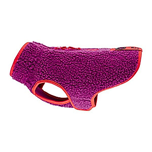 RC Pet Products Tundra Fleece Dog Coat, Cold Weather Dog Jacket, Size 14, Mulberry/Hot Coral