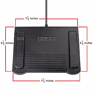 ECS-IN-USB-1 Foot Pedal Transcription Foot Control, Infinity, Ergonomic - Effortless Transcribing & Dictation, Transcribe & Dictate with Ease