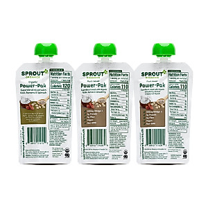 Sprout Organic Baby Food, Stage 4 Toddler Pouches, Apple Apricot Strawberry, Strawberry Banana Squash, Kiwi Banana Spinach Variety, 4 Oz (Pack of 18)