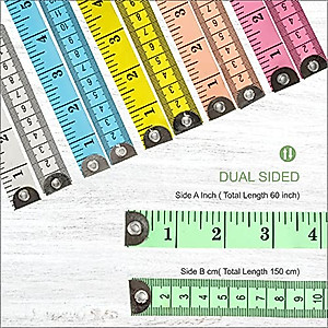 HANSMAYA Soft Tape Measure for Body Measuring Fiberglass Tape Measure Body Measuring Tape for Sewing Tailor Fabric Cloth Weight Loss Measurements Flexible Ruler Double Scale 150cm/60inch White