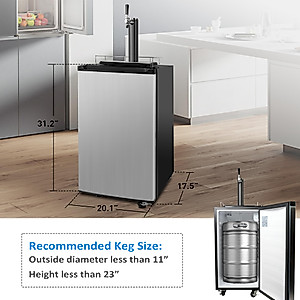 Clarfey Keg Dispenser,Draft Beer Dispenser, Full Size Keg Refrigerator
