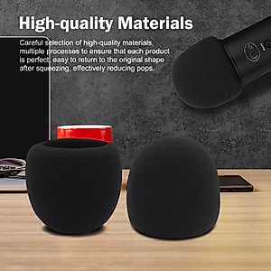 Foam Microphone Windscreen for Blue Yeti - Professional Pop Filter for 2.5 Inch Diameter Microphones Sponge Mic Cover 2Pcs