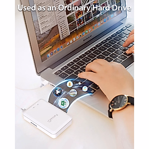 NEWQ 1TB External Hard Drive for iPhone, iPad, MacBook - USB 3.0, 2.0, 2.0 3.0 - Compatible with iOS & Android, Store Photos, Videos, Music, Documents