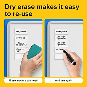 Dry Erase Magnetic Labels - Reusable Sticky Notes - Magnetic Notepads for Refrigerator - Dry Erase Magnetic Sheets - Blank Magnet Stickers to Write On - Magnets for Whiteboard Classroom Fridge