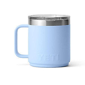 YETI Rambler 10 oz Stackable Mug, Vacuum Insulated, Stainless Steel with MagSlider Lid, Big Sky Blue