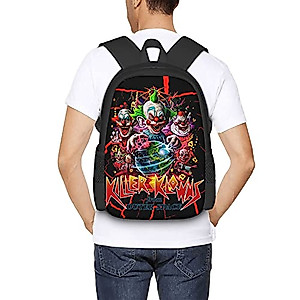UAXEROU Killer Horror Klowns Movie from Outer Space Unisex Carry On Backpack Large Travel Backpack for Women Men Work Casual Laptop Daypack