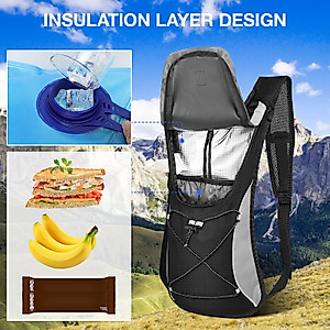 Hydration Backpack with 2L Hydration Bladder Water Backpack for Hiking Hydration Pack for Running Cycling Hiking Festival Gear.