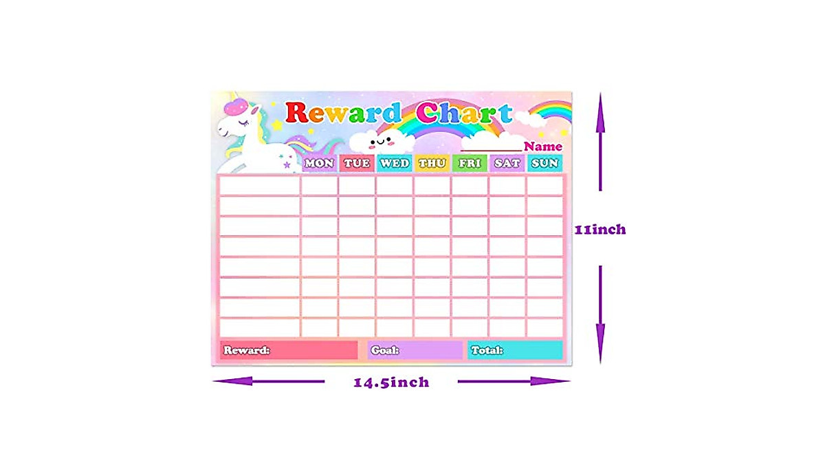 Cute Unicorn Chore Chart for Kids - Reward & Behavior System