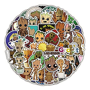 Cute Cartoon Groot Stickers for Water Bottles 50 Pack Cute,Waterproof,Aesthetic,Trendy Stickers for Teens,Girls Perfect for Waterbottle,Laptop,Phone,Travel Extra Durable Vinyl