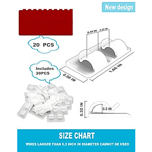 Outdoor Light Clips Clear 20pcs: Hooks for Outdoor String Lights for Hanging Heavy Duty Patio Fence Balcony Inside Waterproof UV-Resistant Cable Clips