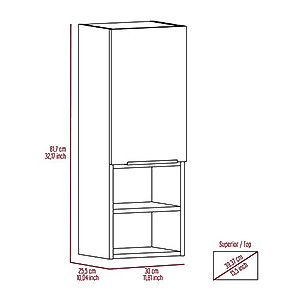 Tuhome Mila Wall-Mounted Bathroom Medicine Cabinet with Open & Closed Storage, Black Wenge