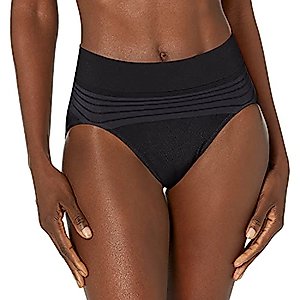 Warner's Women's No Pinching No Problems Dig-Free Comfort Waist Smooth and Seamless Hi-Cut RT5501P, Black, Medium