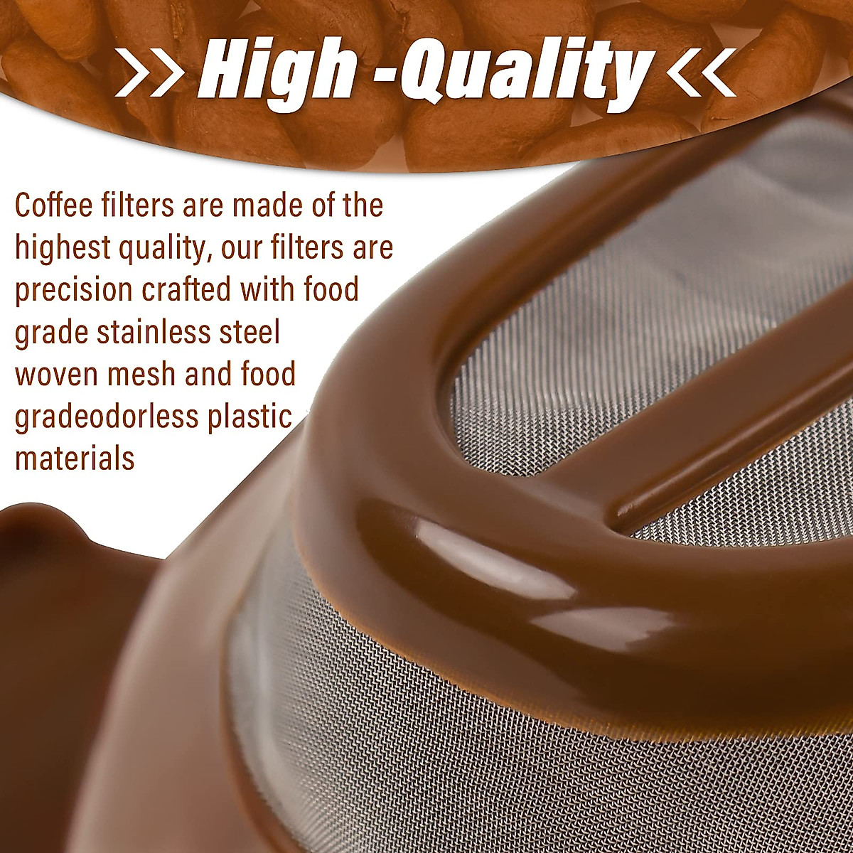 Single Serving Ground Coffee Brew Filter/Holder Basket for Hamilton beach flexbrew replacement parts 49957 49974 49976 49979 49957 49954 49947 49940 49950 49966 49968 Reusable coffee filter Brown (2)