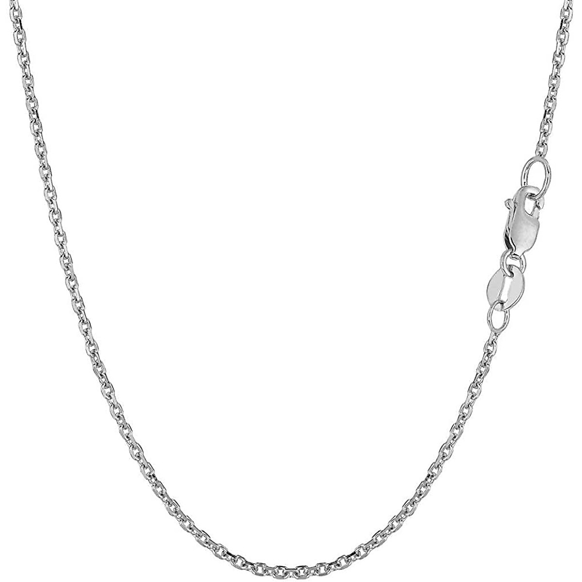 14k SOLID Yellow or White Gold 1.5mm Shiny Diamond Cut Cable Link Chain Necklace for Pendants and Charms with Lobster-Claw Clasp (16", 18", 20", 22", 24" or 30 inch)