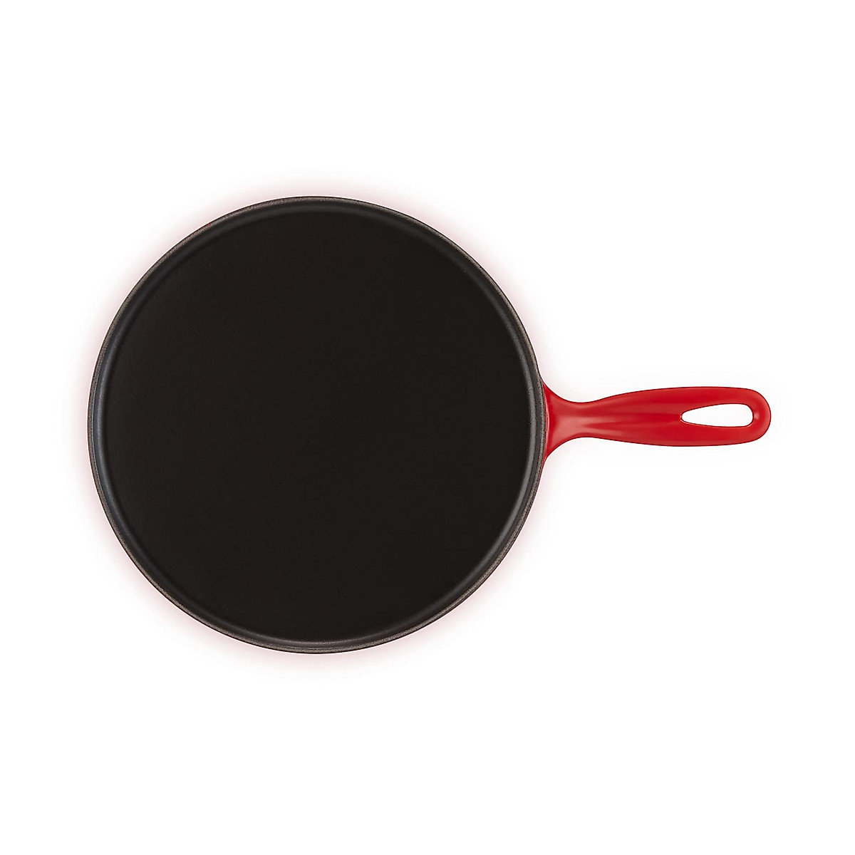 Le Creuset Enameled Cast Iron Crepe Pan with Rateau and Spatula, 10.75", Cerise