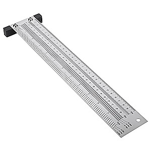 Ultra Precision Marking T-Rule Hole Ruler Stainless Scribing Mark Carpenter Line Gauge Carpenter Measuring Tool(12 inches)