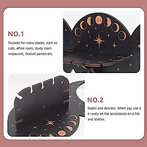 ARTIBETTER Sun and Moon Shelf: Wood Bohemian Style Crystal Display Shelf Wall Mount Storage for Crystals and Essential Oils